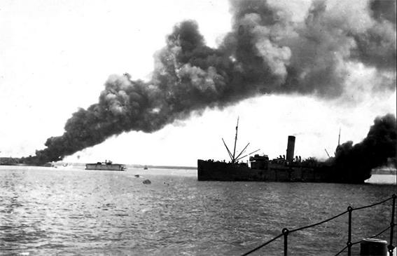 Zealandia sunk during Japanes attack on Darwin, 19th February 1942